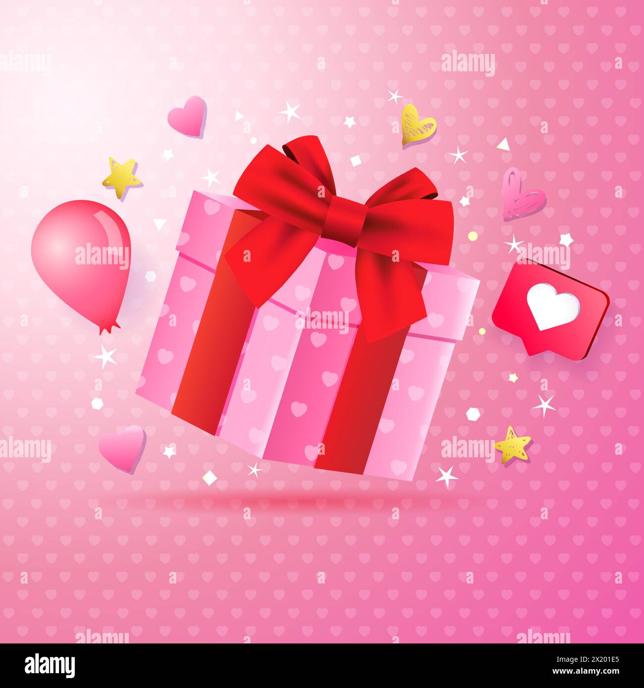 Beautiful 3d gift box concept for mother's day design. Realistic ...