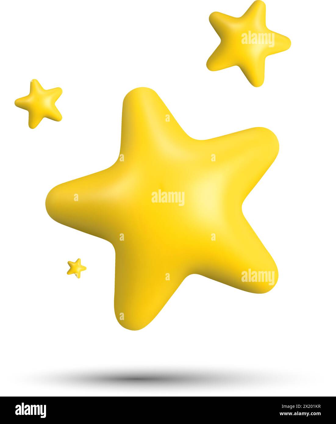 floating yellow stars isolated on white. Vector illustration Stock ...