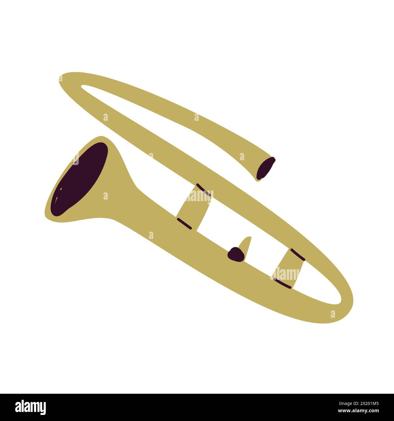 Vector illustration of trumpet or saxophone - musical instrument ...