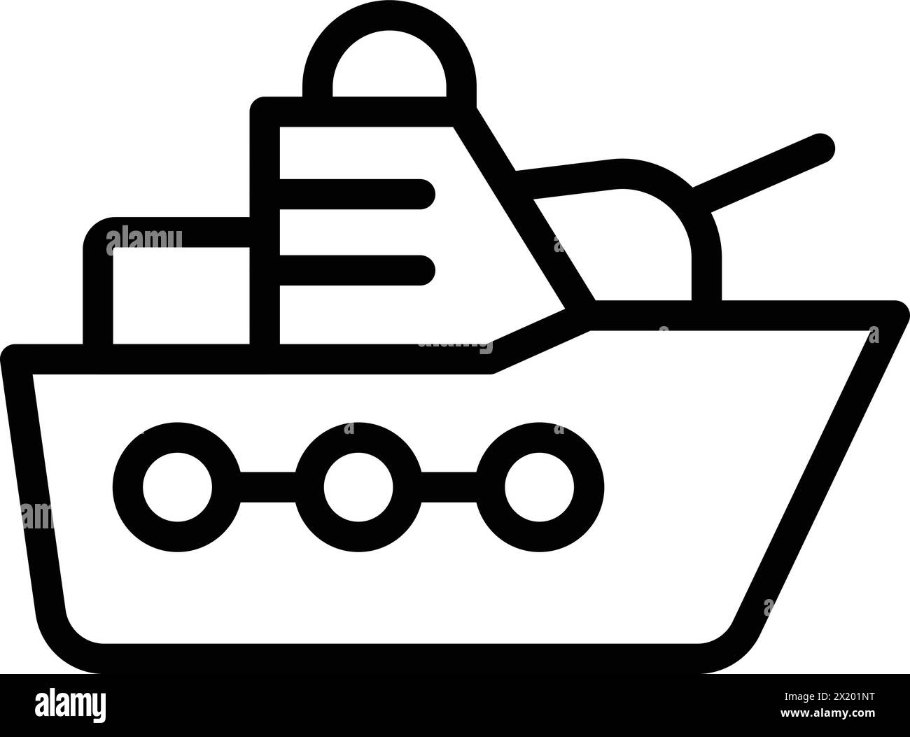 Ocean military warfare ship icon outline vector. Nautical force fleet ...