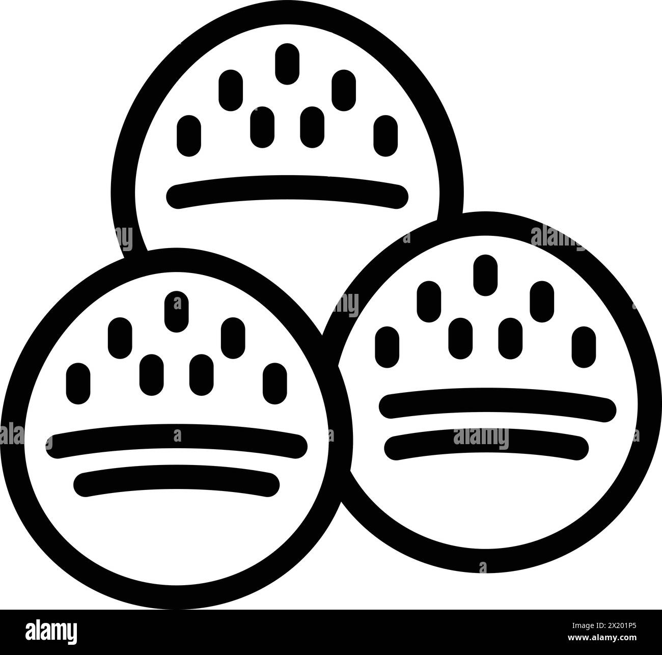 Baked Buns Icon Outline Vector Bakery Dessert Rolls Traditional Sweet Snacks Stock Vector