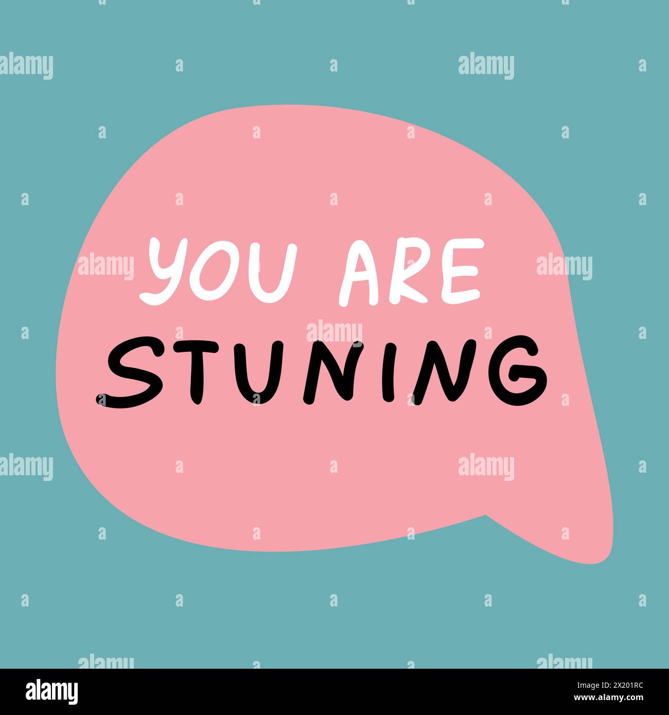 Vector illustration of speech bubble with compliment phrase, self love ...