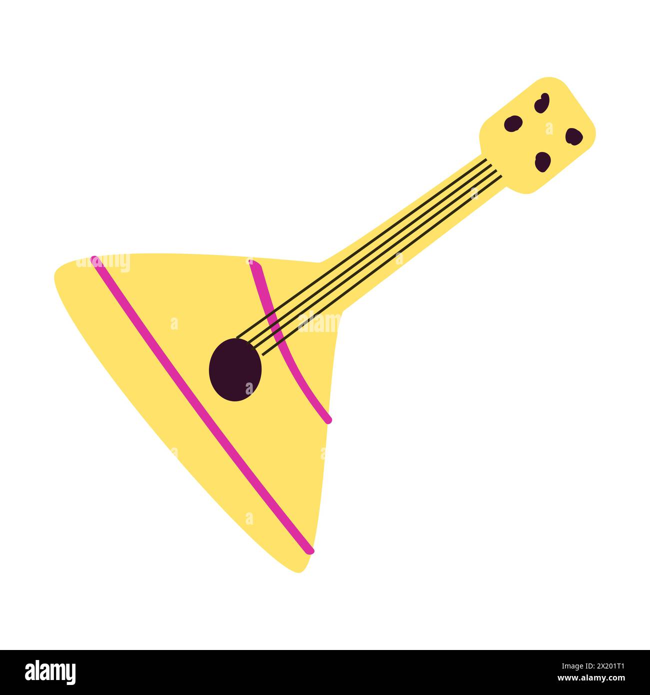 Wooden balalaika. Traditional Russian musical instrument. Vector ...