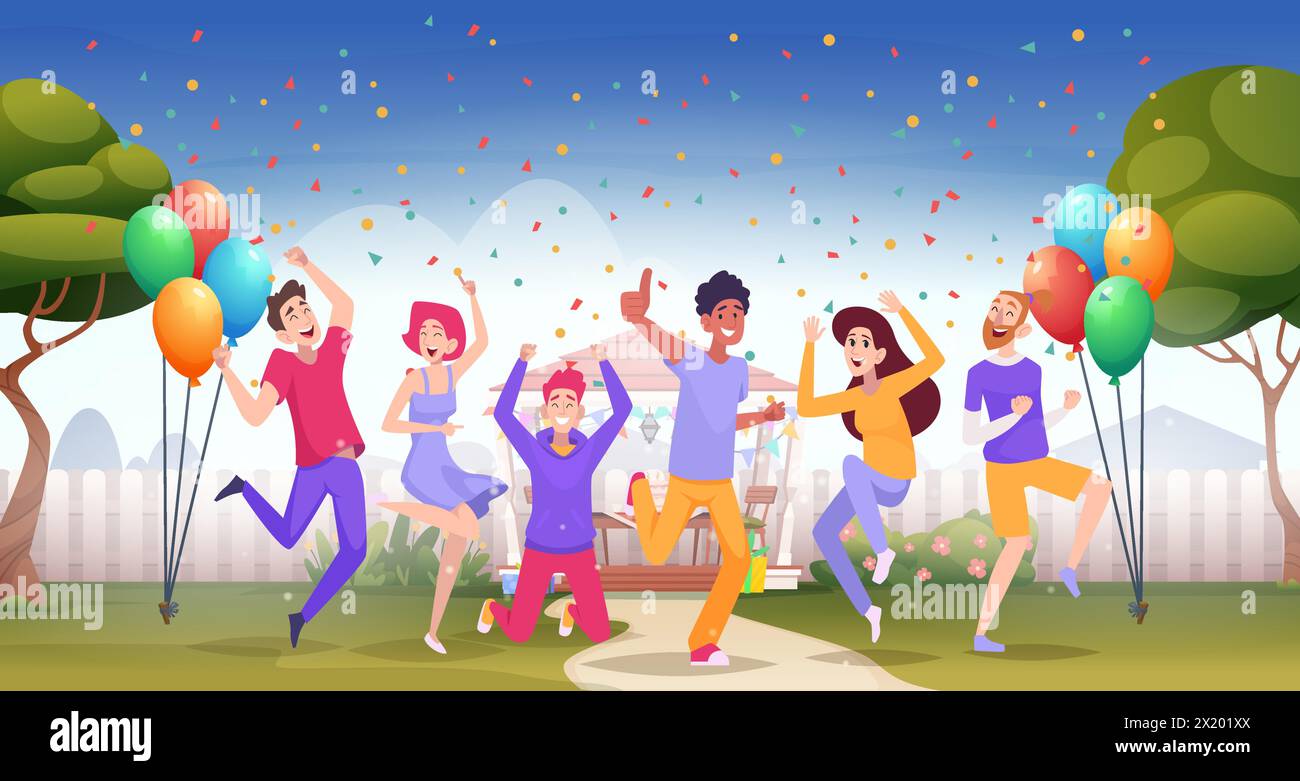 Funny people. Persons in action poses positive gestures exact vector ...