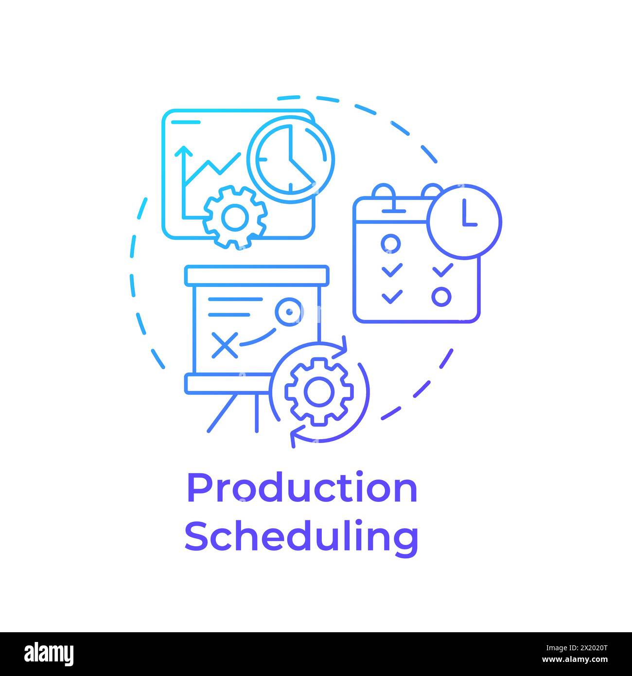 Production scheduling blue gradient concept icon Stock Vector Image ... Production scheduling blue gradient concept icon Stock Vector Image ...