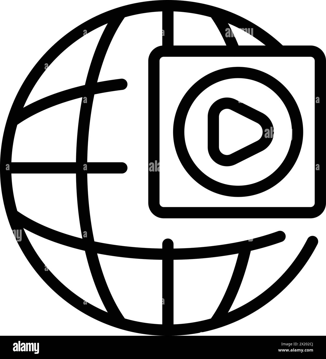 Virtual reality world icon outline vector. Futuristic projection. Smart ...