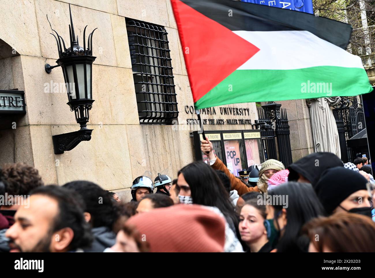 New York, New York, USA. 18th Apr, 2024. Palestinian supporters ...