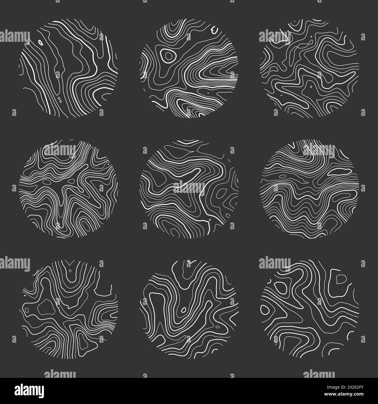 Topographic map with contour lines. Geographic terrain grid, relief ...