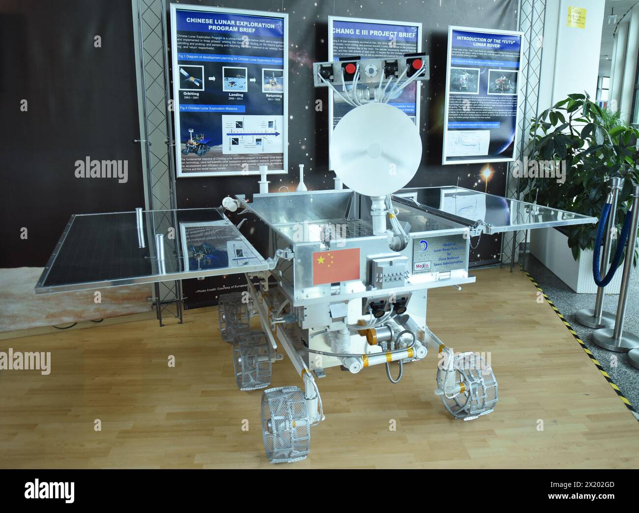 Vienna, Austria. 16th Apr, 2024. A model of China's lunar rover Yutu is ...
