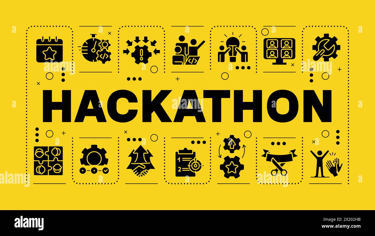 Hackathon black and yellow word concept Stock Vector Image & Art - Alamy