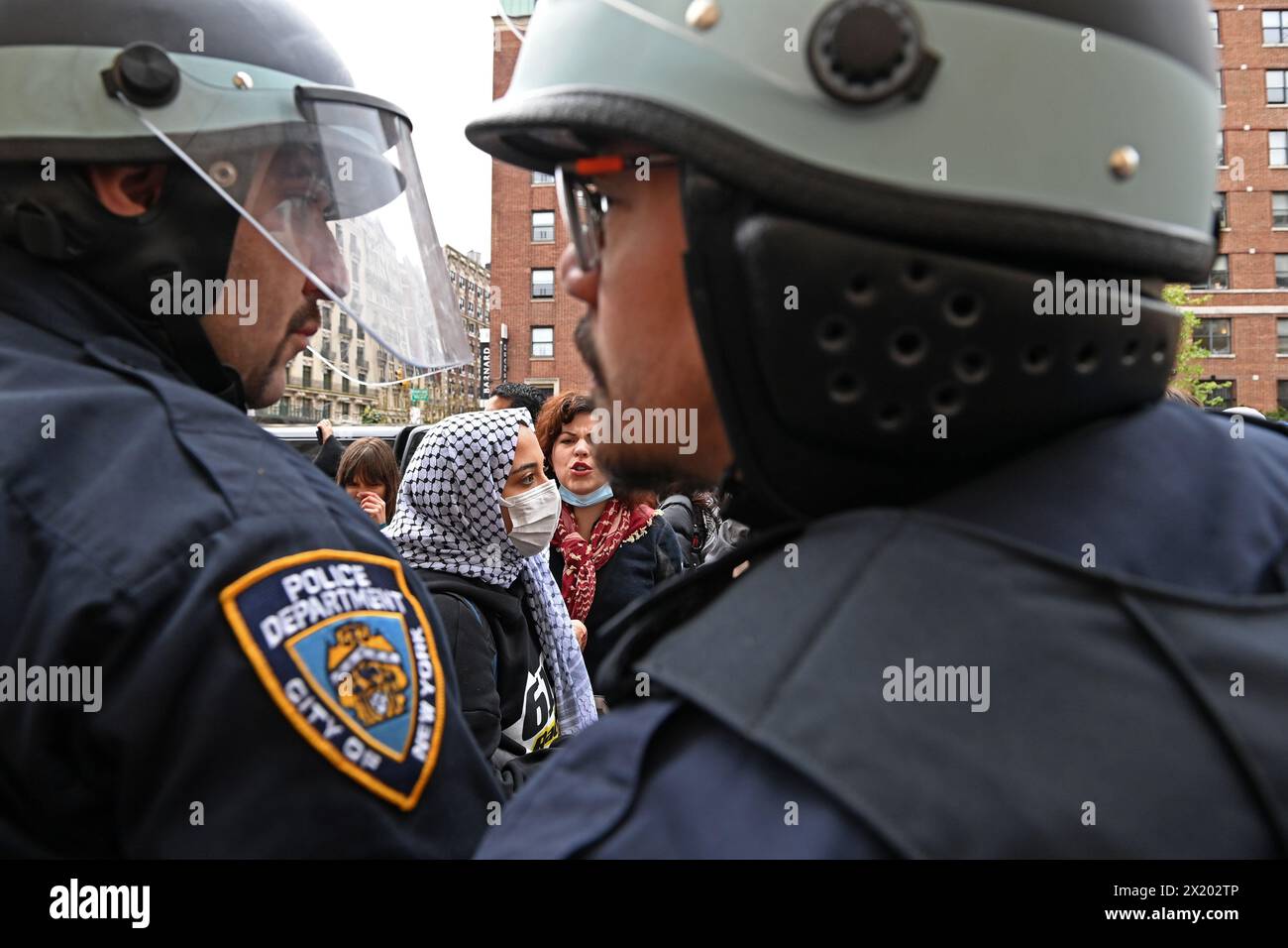 New York, New York, USA. 18th Apr, 2024. Palestinian supporters ...