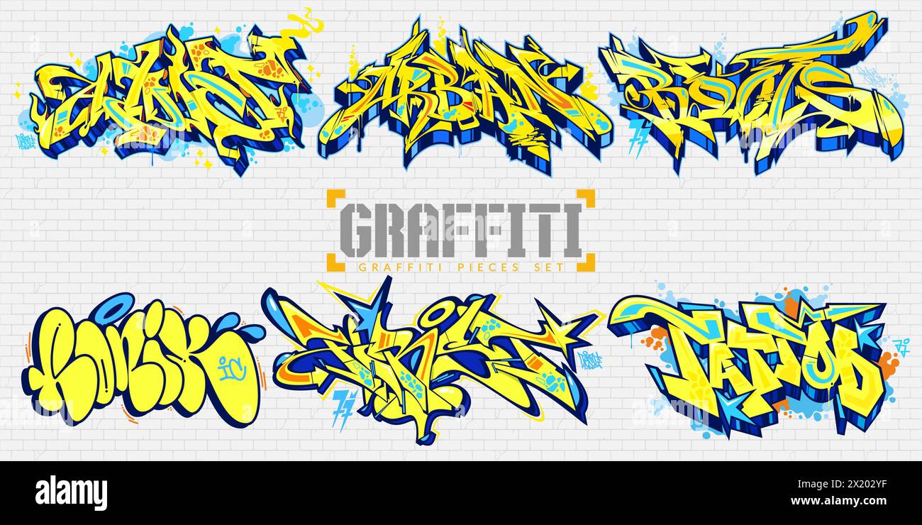 Abstract Colorful Urban Graffiti Style Street Art Lettering Vector ...