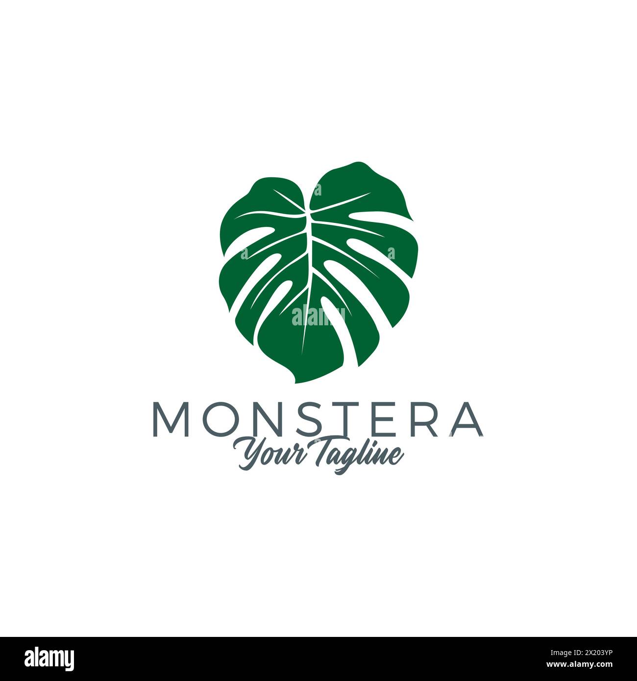 Monstera Leaf Logo, Monstera Vector. Leaf Eco Logo Stock Vector Image ...