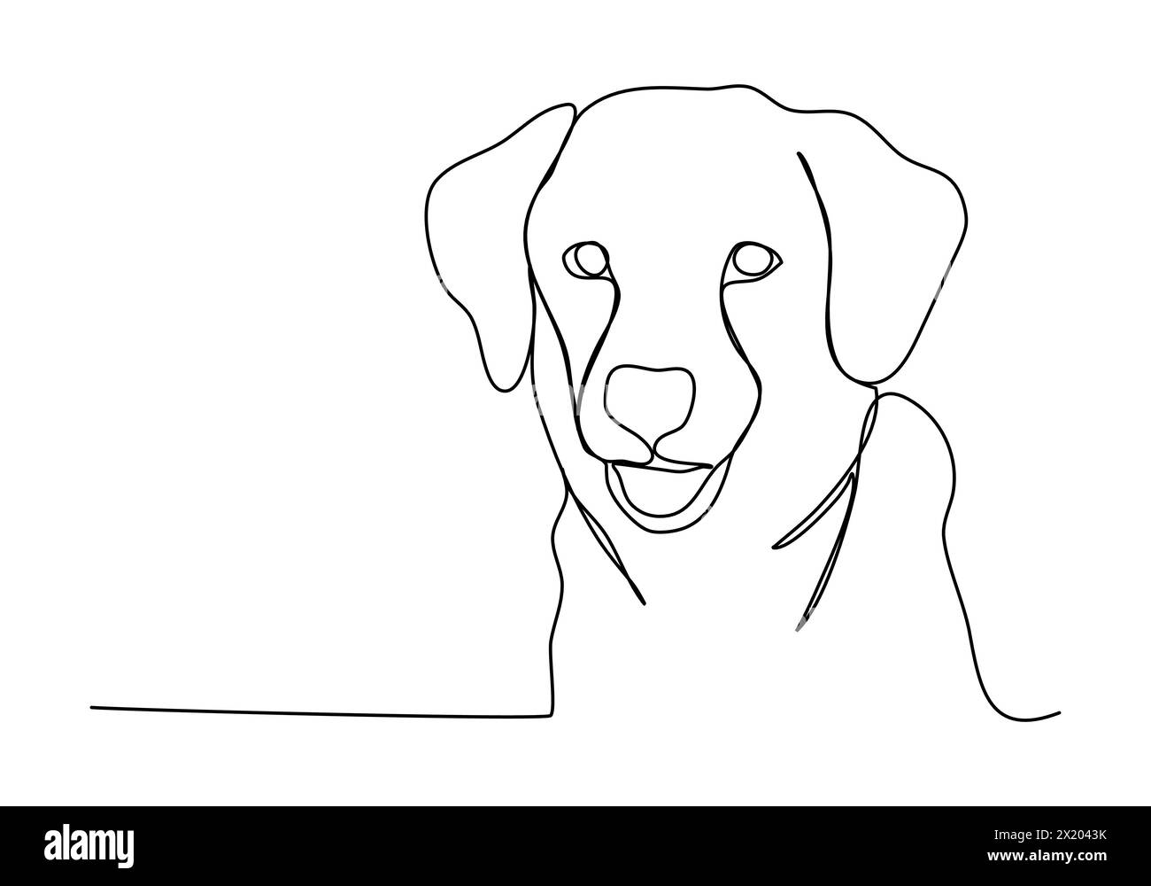 Dog, one line drawing vector illustration Stock Vector Image & Art - Alamy