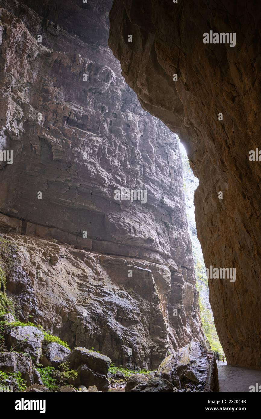 Three Natural Bridges place in Wulong, China. This place is one of the ...