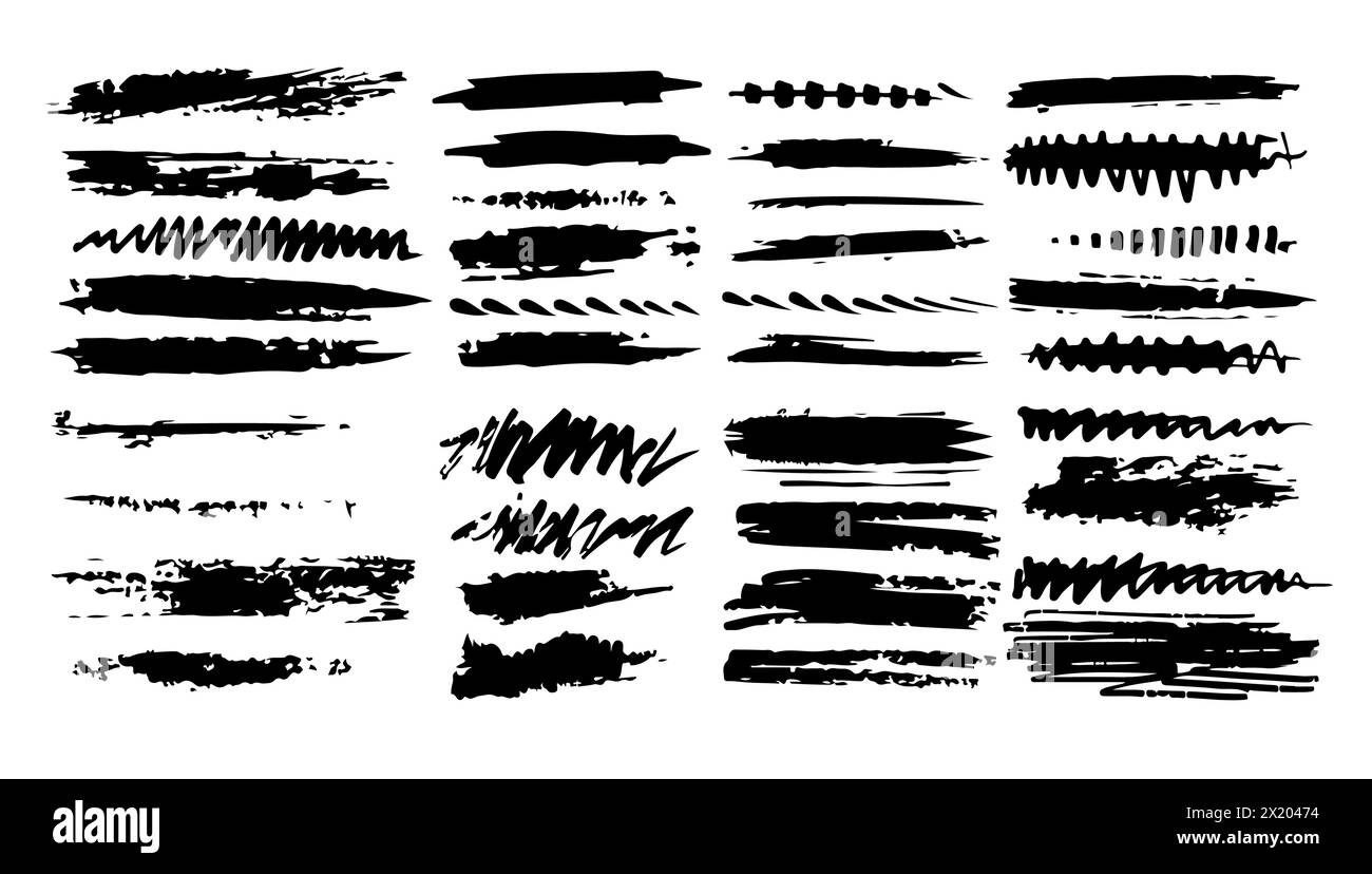 Underline brushstroke set. Collection shape element line and stroke ...