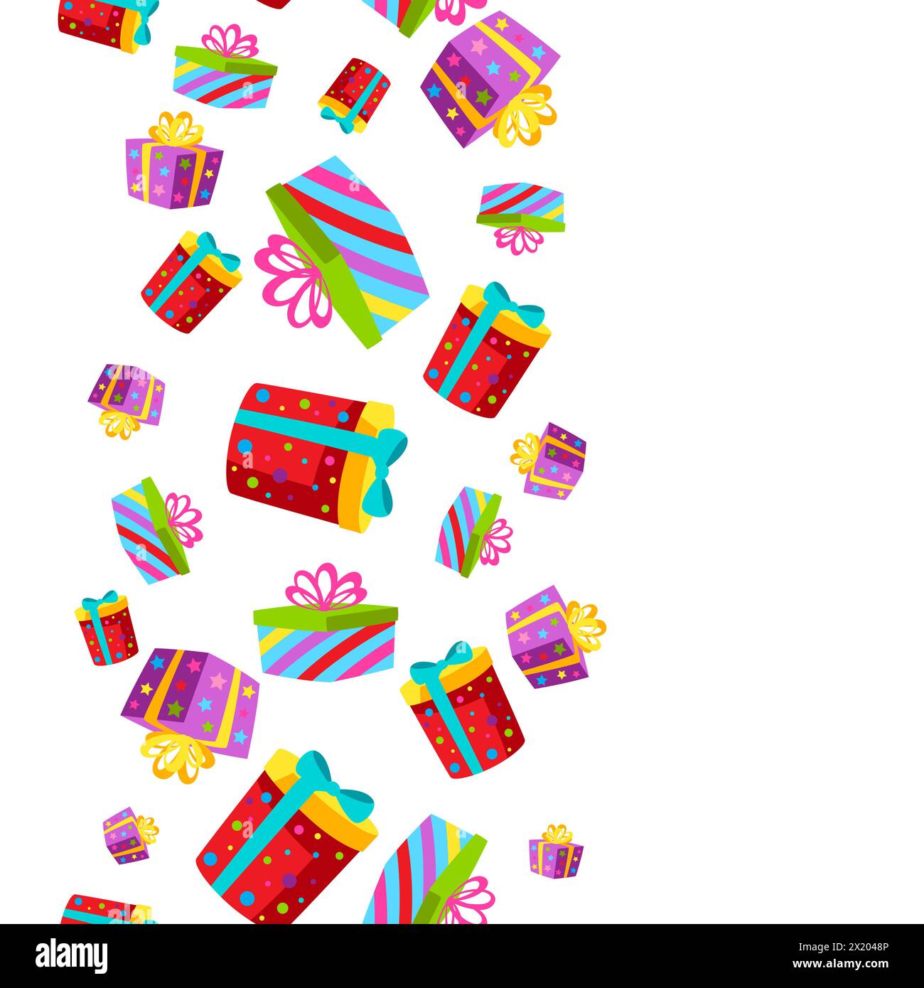 Gift boxes pattern. Happy Birthday and party illustration Stock Vector ...