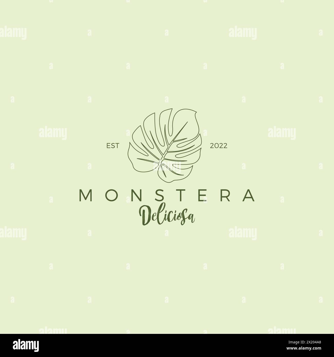 Monstera Deliciosa Logo Vector. Monstera Icon Stock Vector Image & Art ...