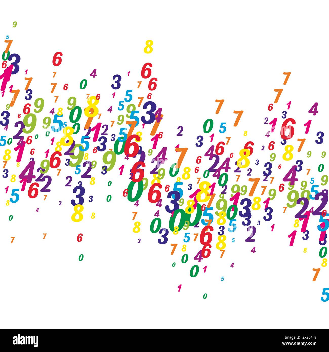 Flying colorful digits and numbers. School math notebook cover. Back to ...
