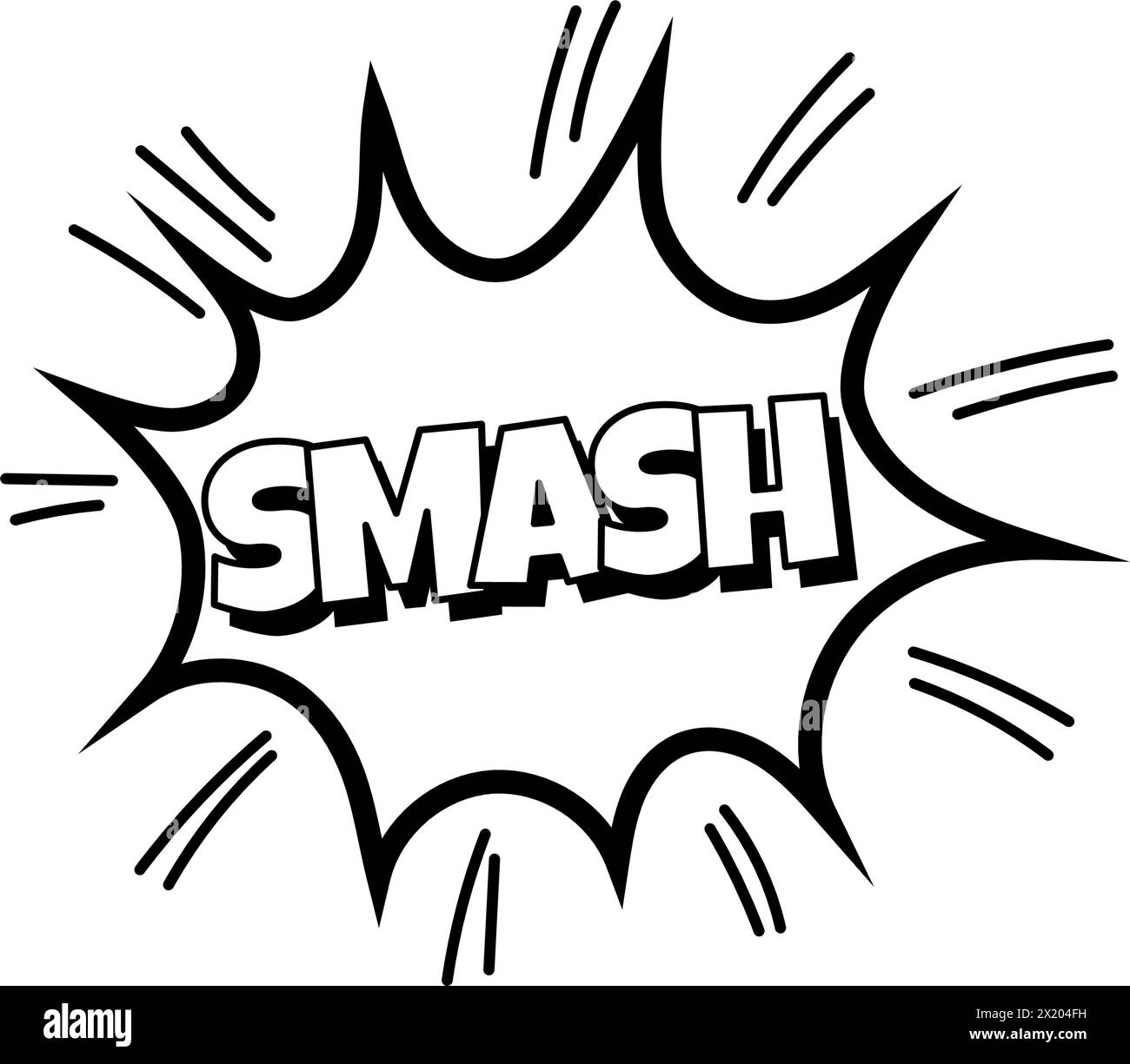 Pow comic bubble. Sound dialogue speech bubbles with word - Smash. Pop art expression in black ...
