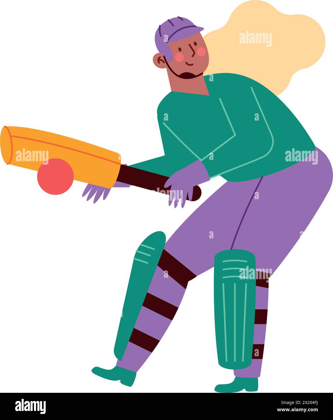 cricket player cartoon illustration design Stock Vector Image & Art - Alamy