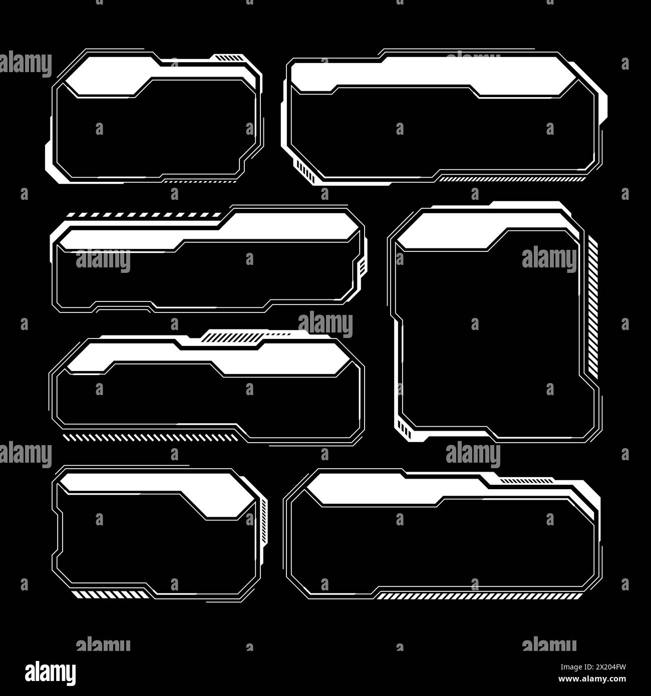 White futuristic HUD, UI elements. Sci-fi user interface text boxes ... White futuristic HUD, UI elements. Sci-fi user interface text boxes ...