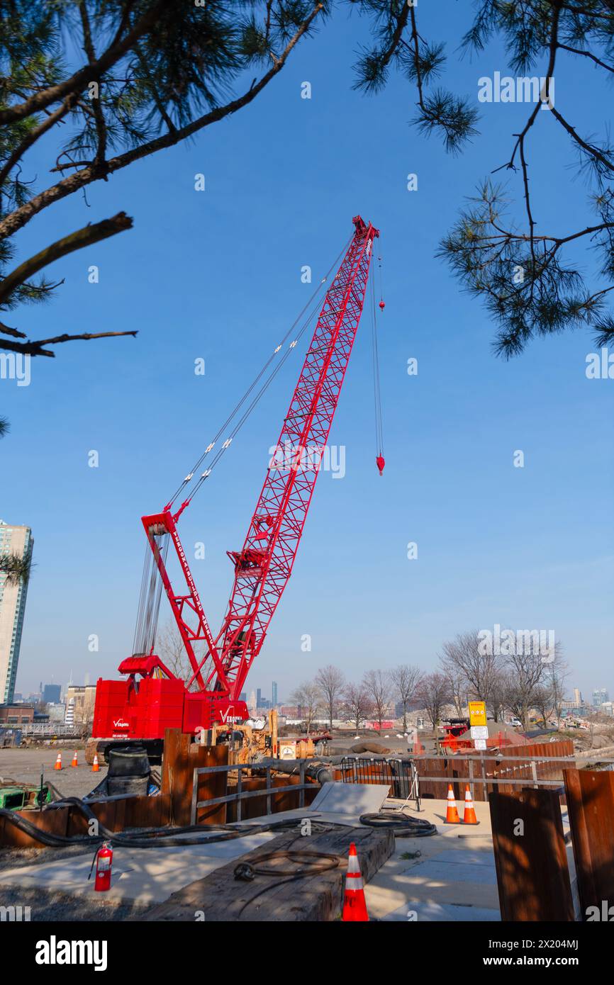 New York City, USA - March 14, 2024: Manitowoc construction crane at ...