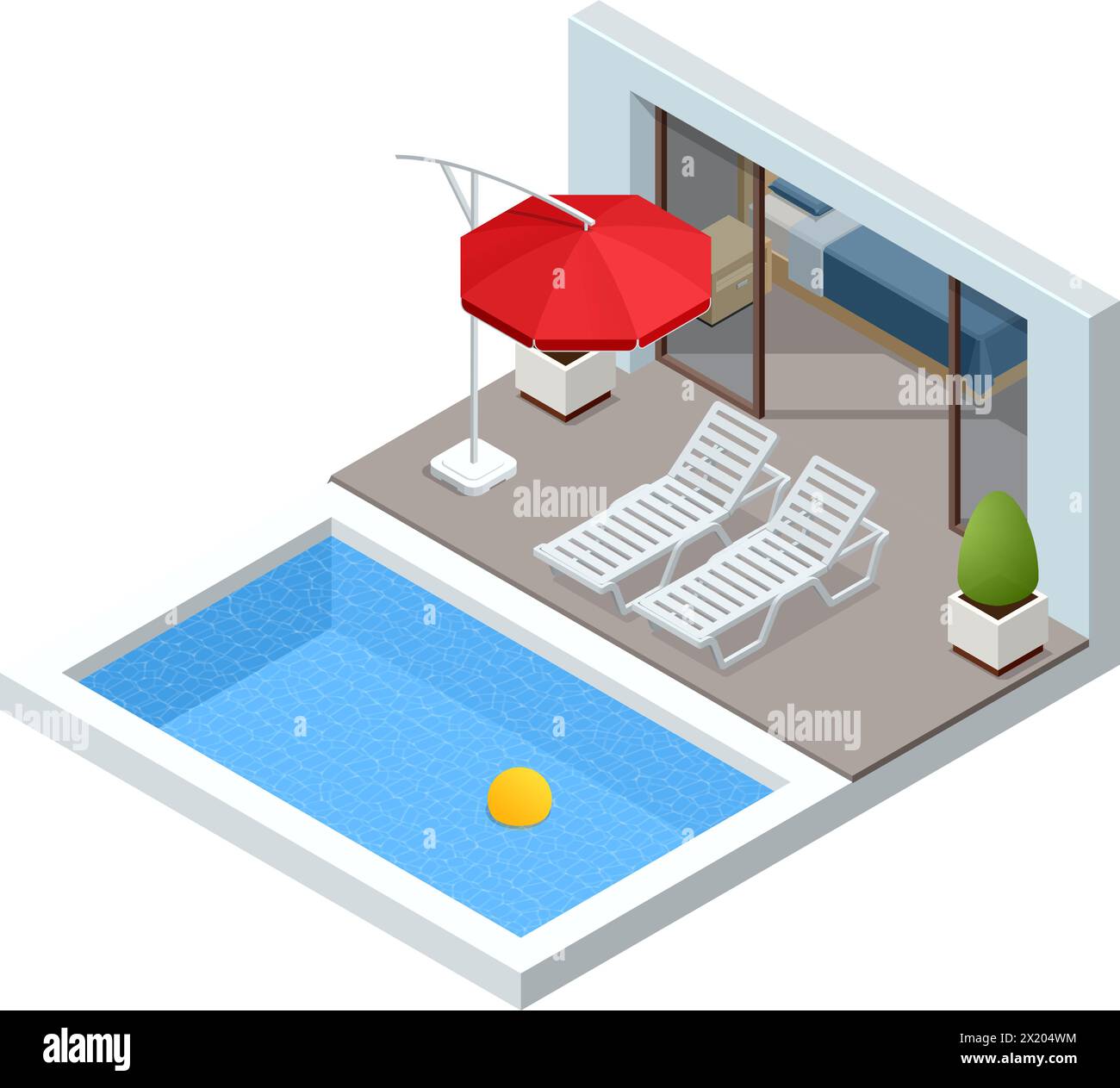 Hotel poolside service Stock Vector Images - Alamy