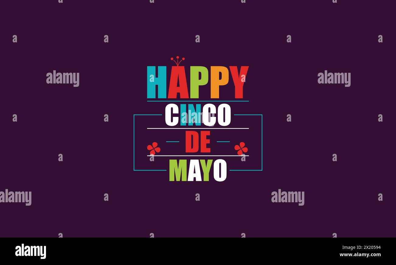 Vibrant Cinco de Mayo Text Illustration Stock Vector Image & Art - Alamy