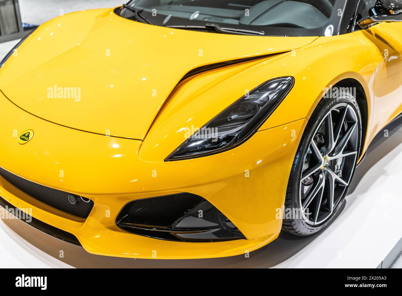 New York City, USA - March 27, 2024: Lamborghini Revuelto hypercar ...