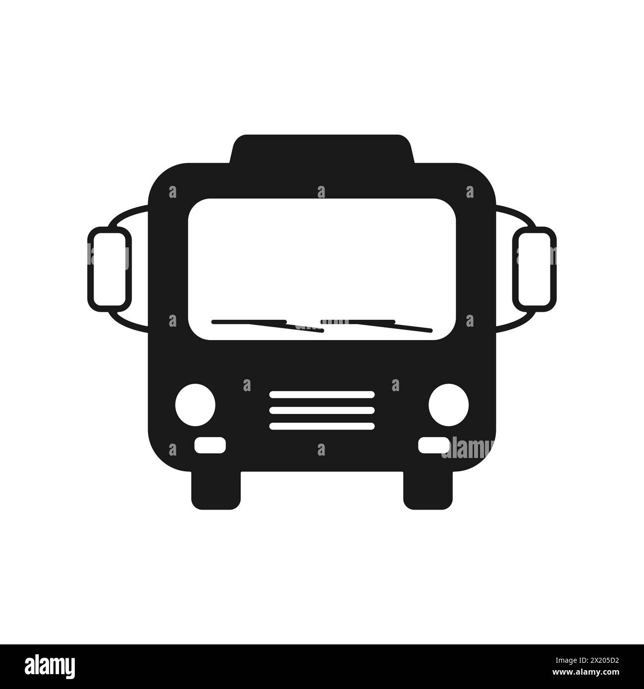 Bus silhouette front vector icon. Vehicle for passengers vector. City ...