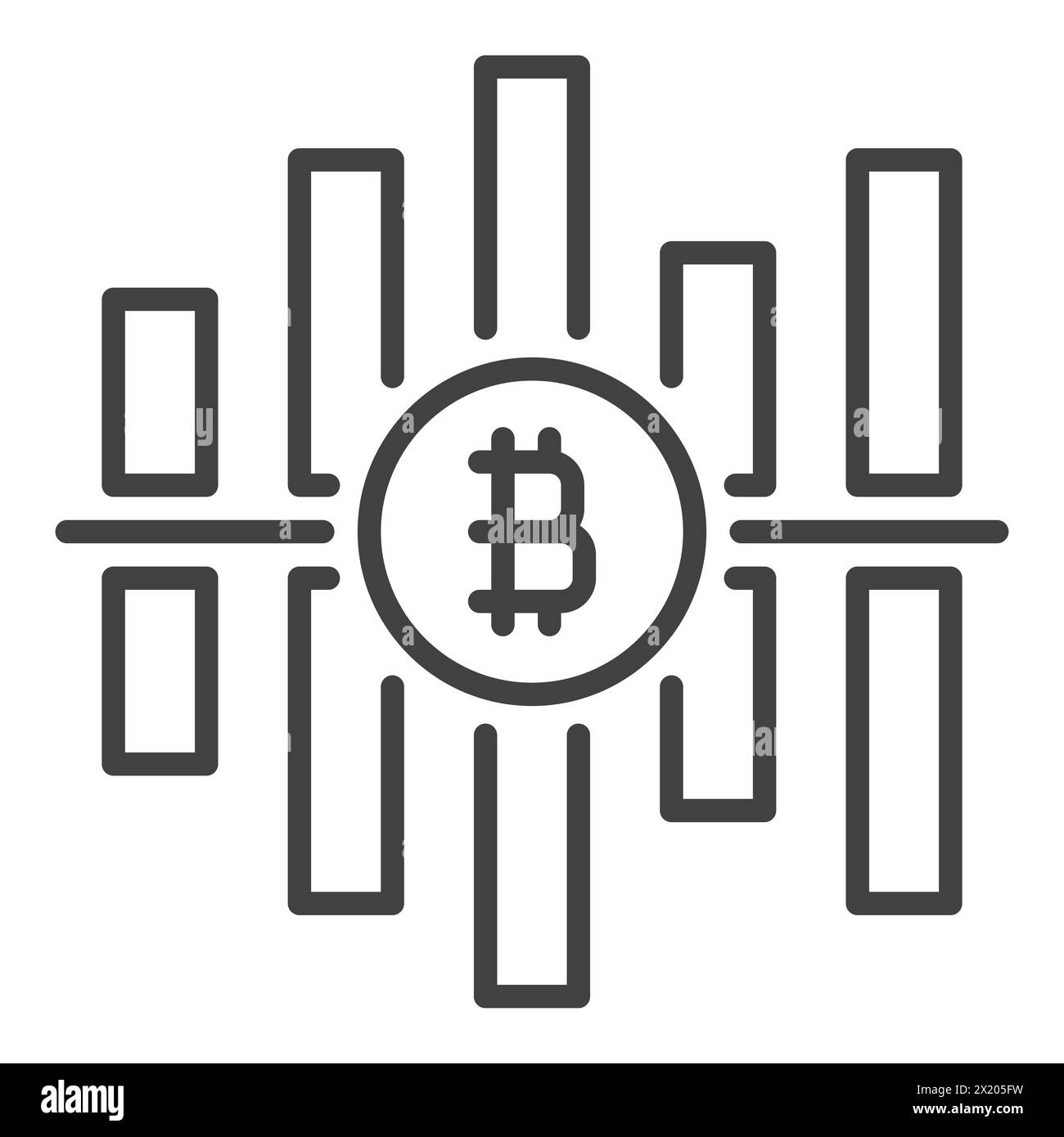Bitcoin Cryptocurrency Graph Vector Crypto Trading Concept Thin Line