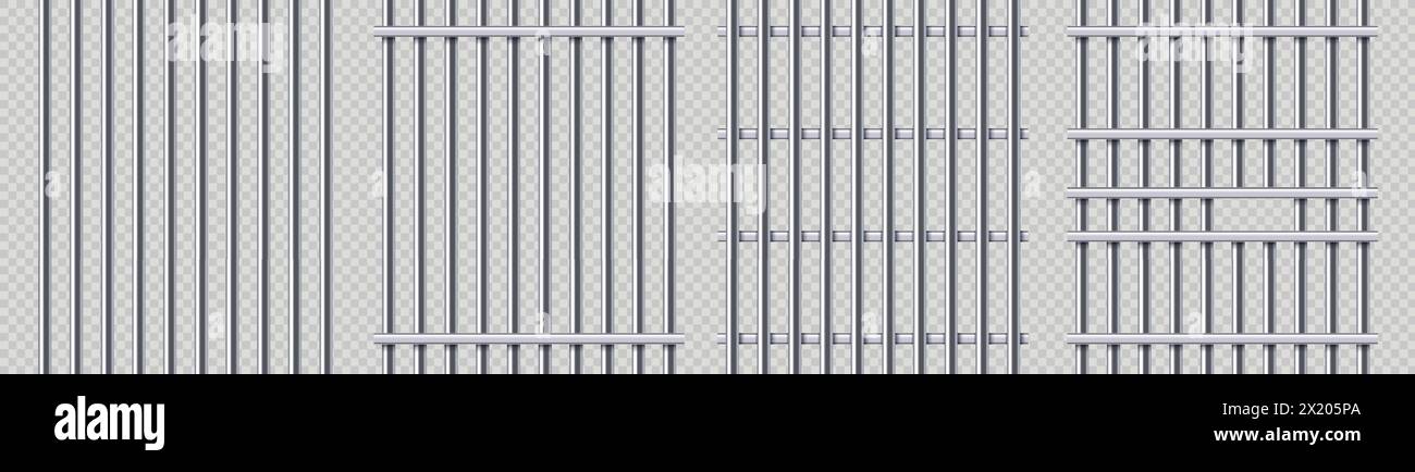 Prison bars. Metal jail security grid, detention steel barrier and ...