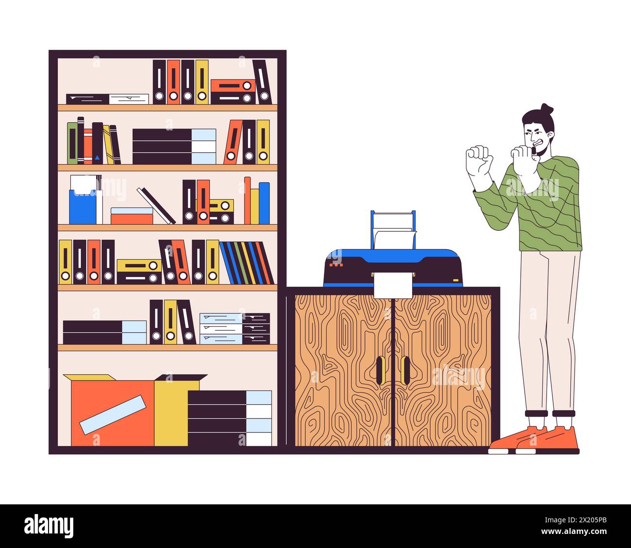 Printing device problem Stock Vector Images - Alamy