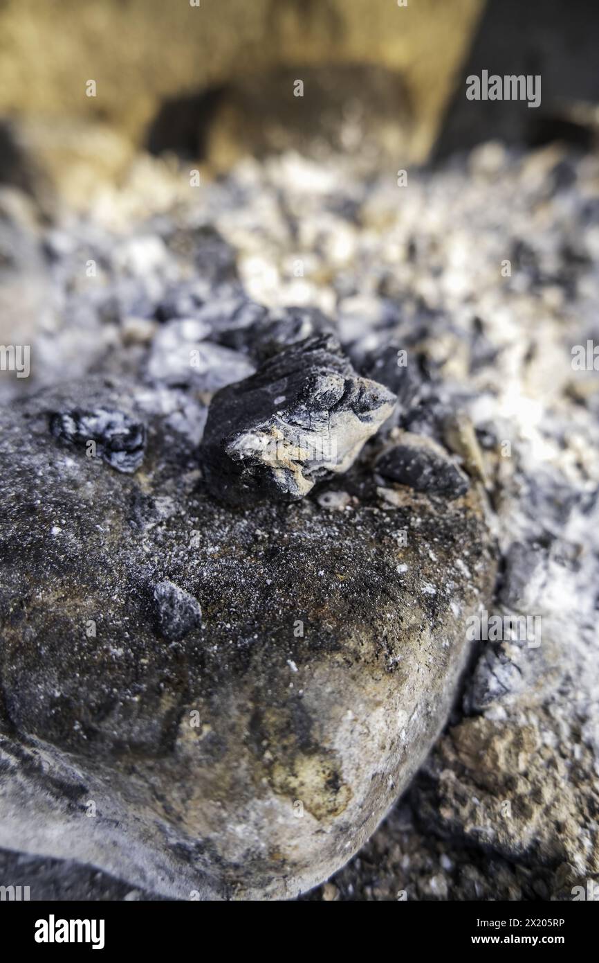 Detail of burnt charcoal, ashes and dirt Stock Photo - Alamy