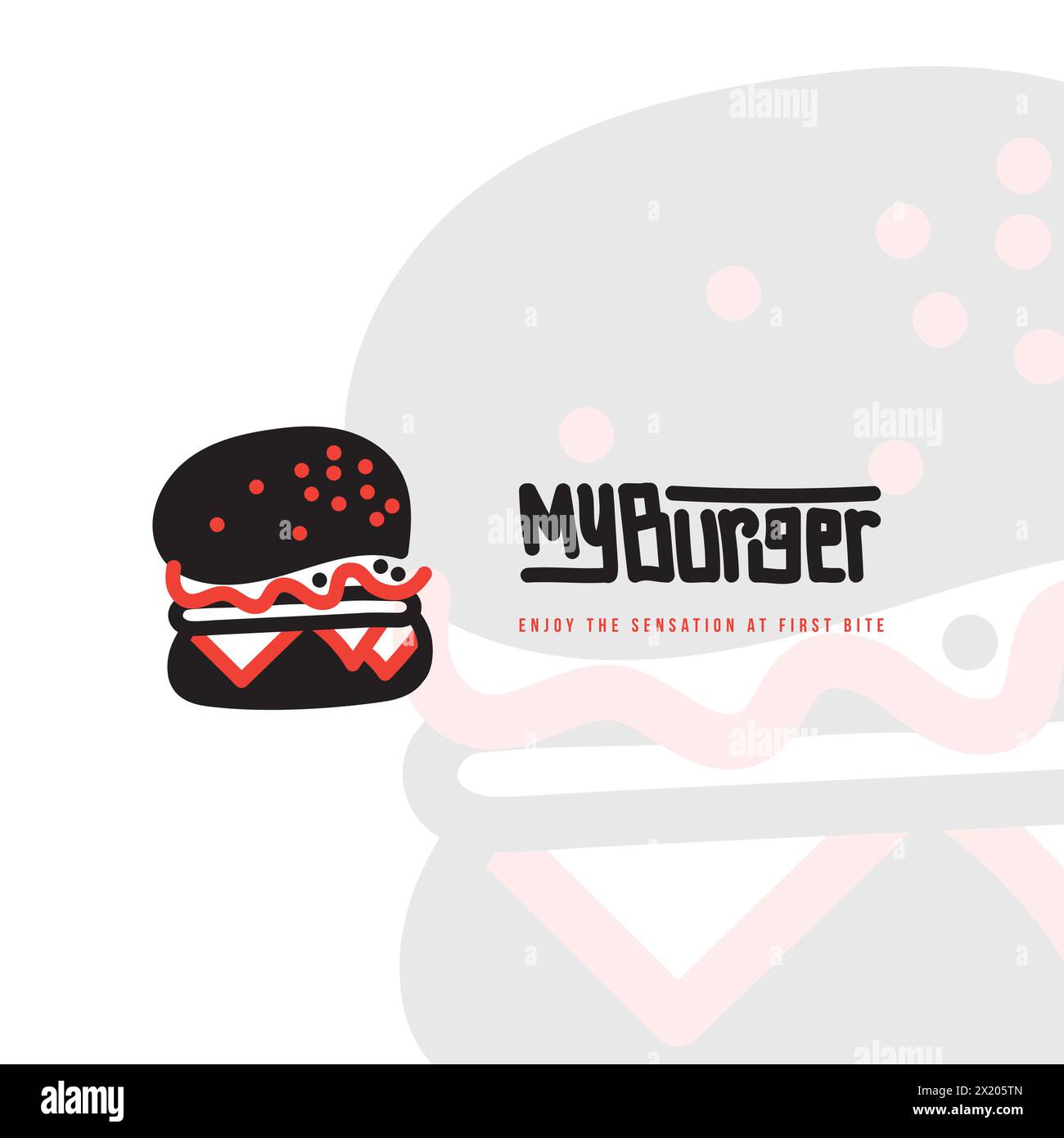 Black and red burger logo design with hand drawn text for burger shop ...