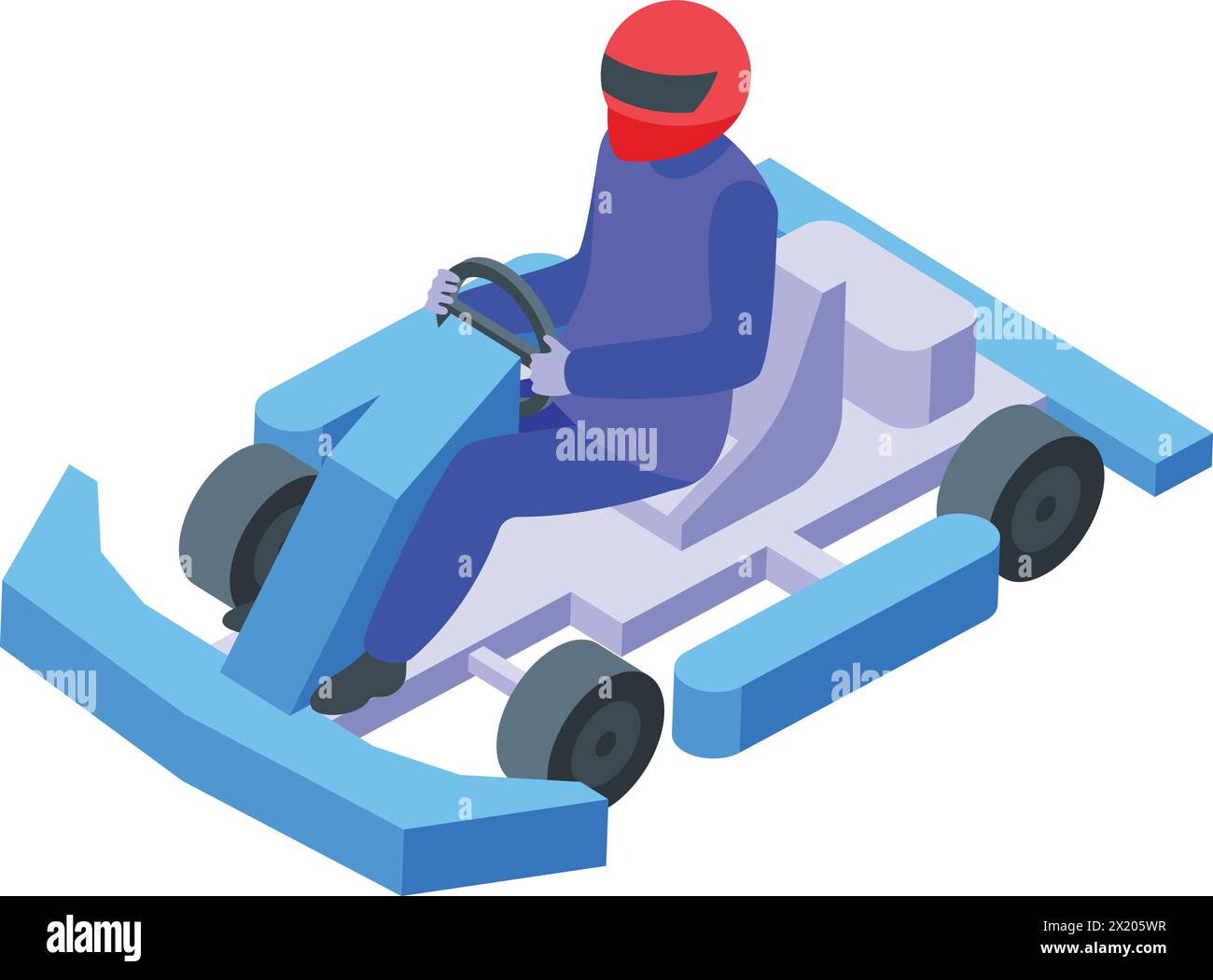 Safety kart driver icon isometric vector. Vehicle fun. Race cart go ...
