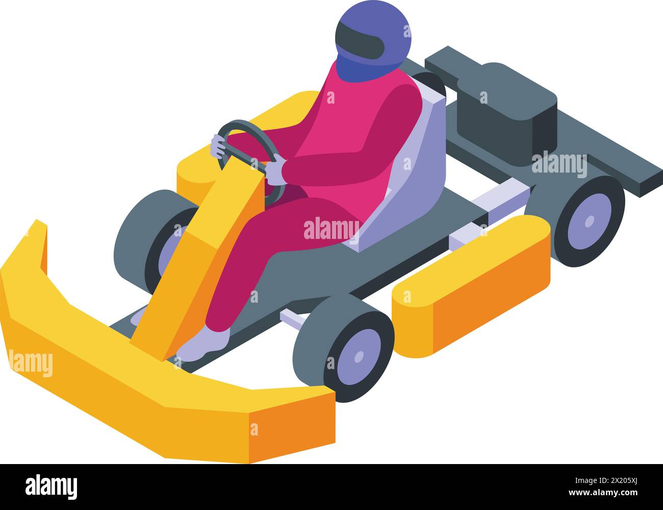 Kid kart racer icon isometric vector. Ready for fast start. Vehicle ...