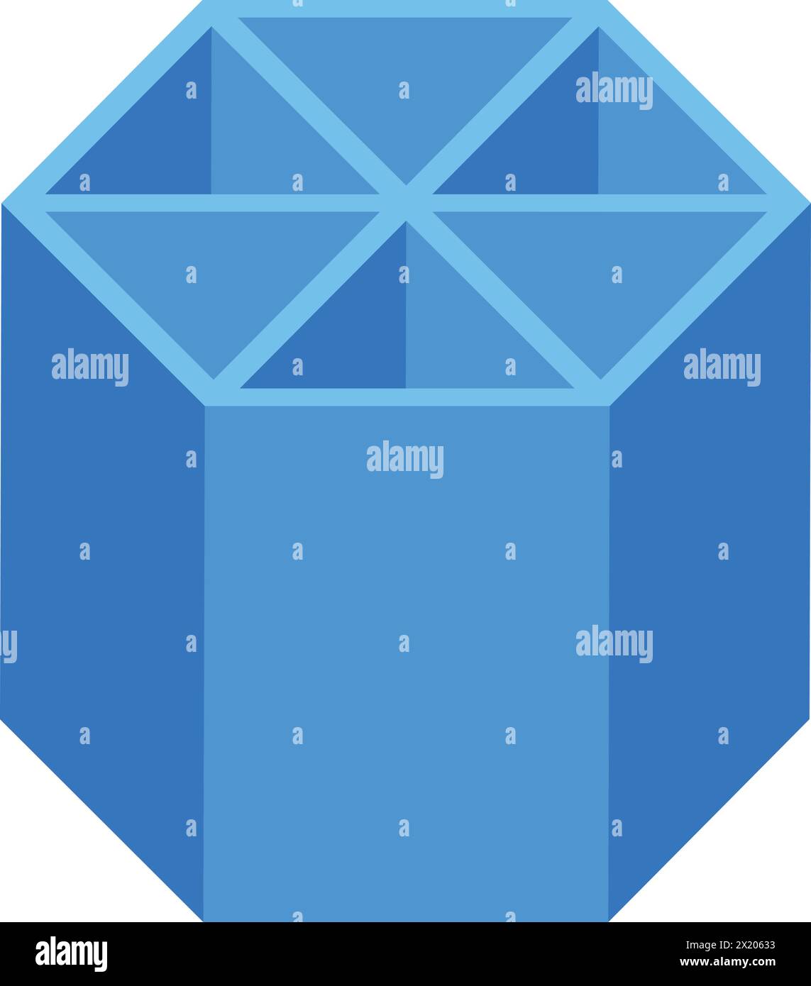Blue pencil stand icon isometric vector. Hexagonal form. Creativity art ...