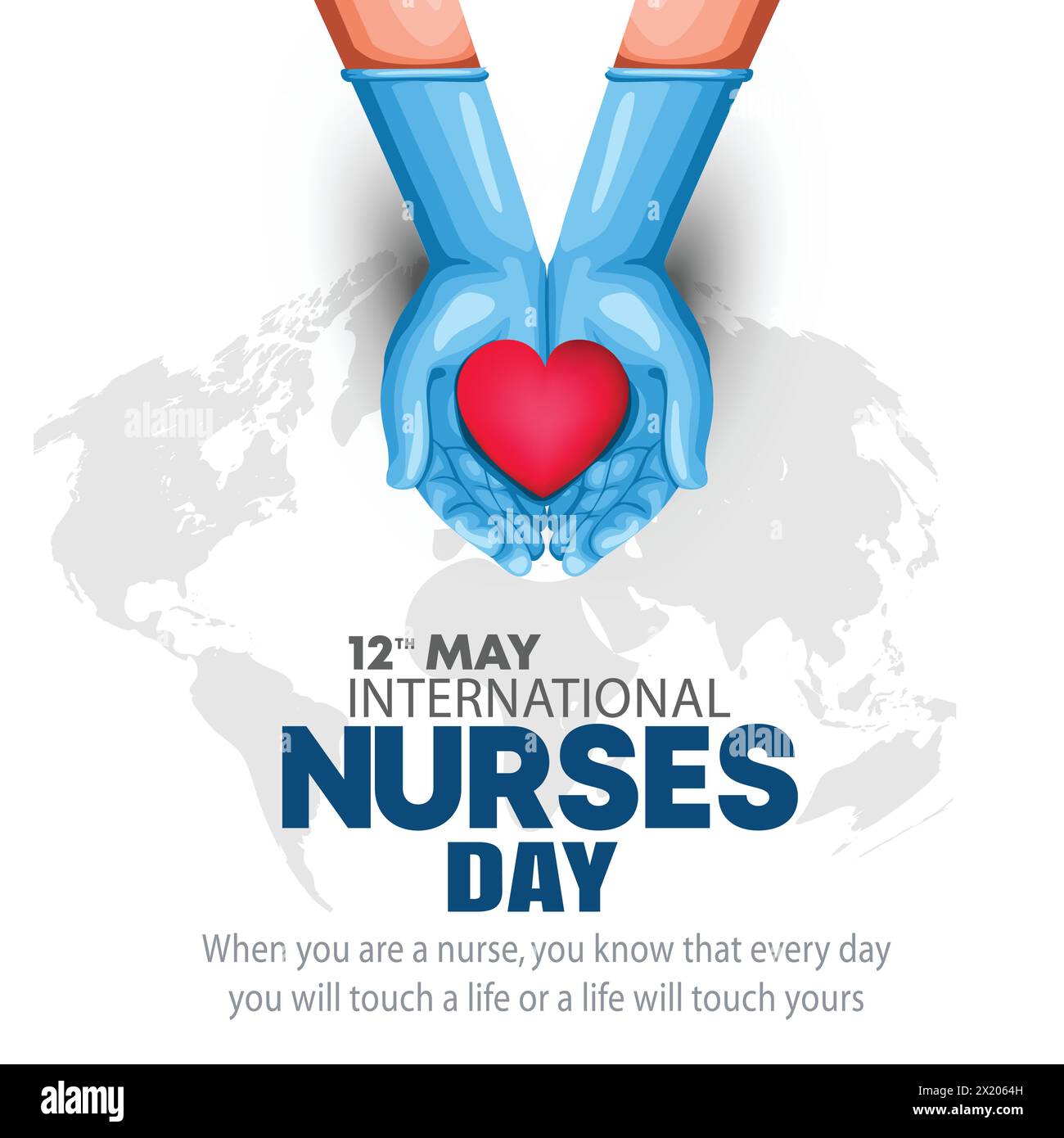 happy international nurse day. super hero nurse hand. abstract vector ...