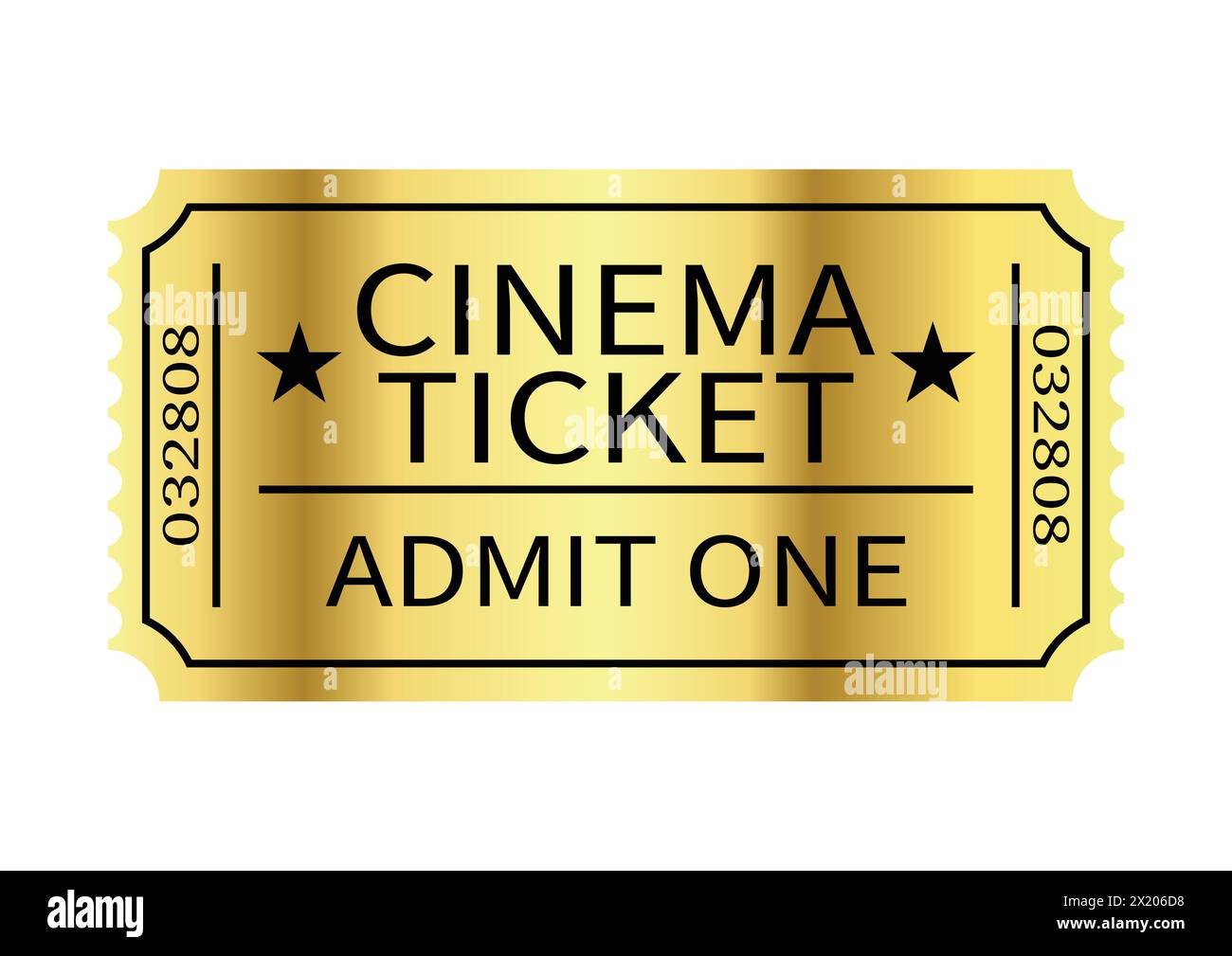 Cinema ticket. Cinema movie video and film theme. Isolated design ...