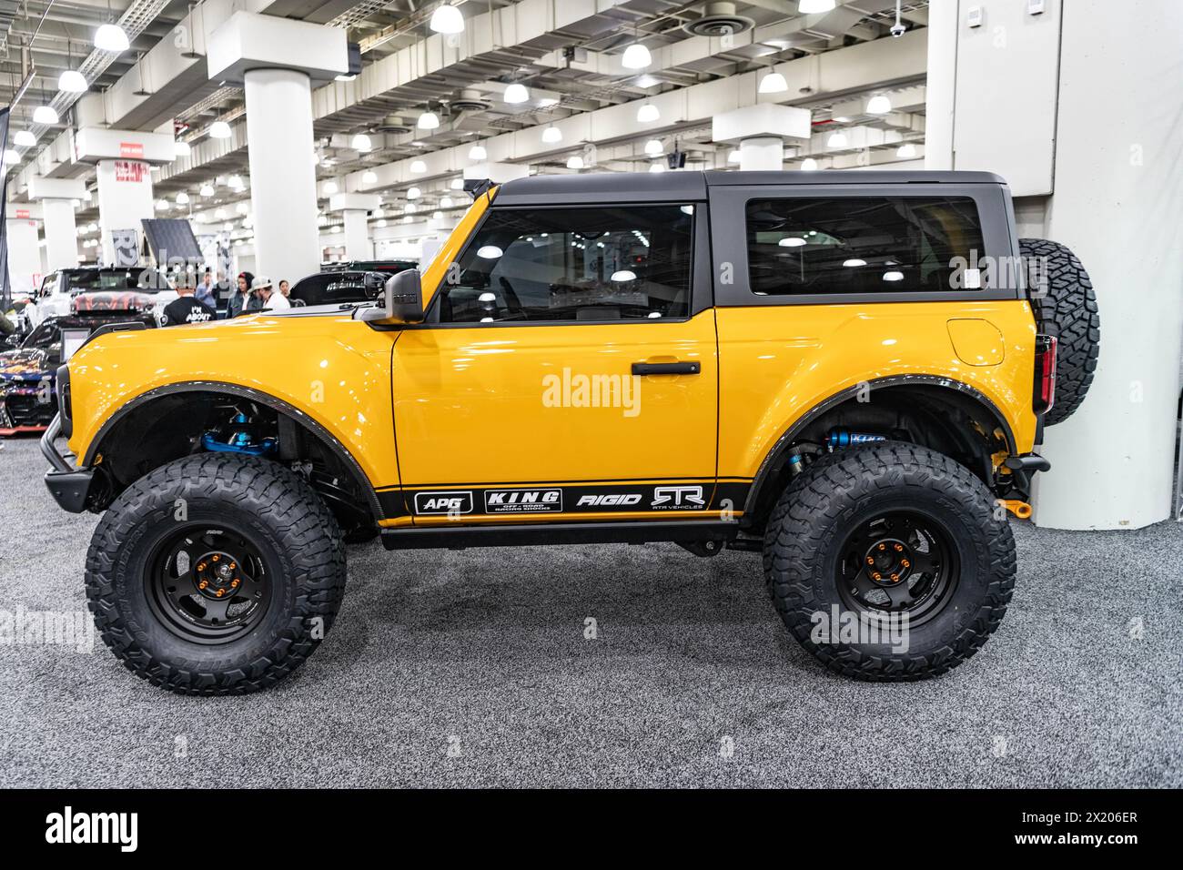 New York City, USA - March 27, 2024: Ford Bronco 2020 yellow car at New ...