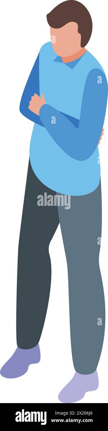 Waiting person icon isometric vector. Modern guy. Outdoor meeting time ...