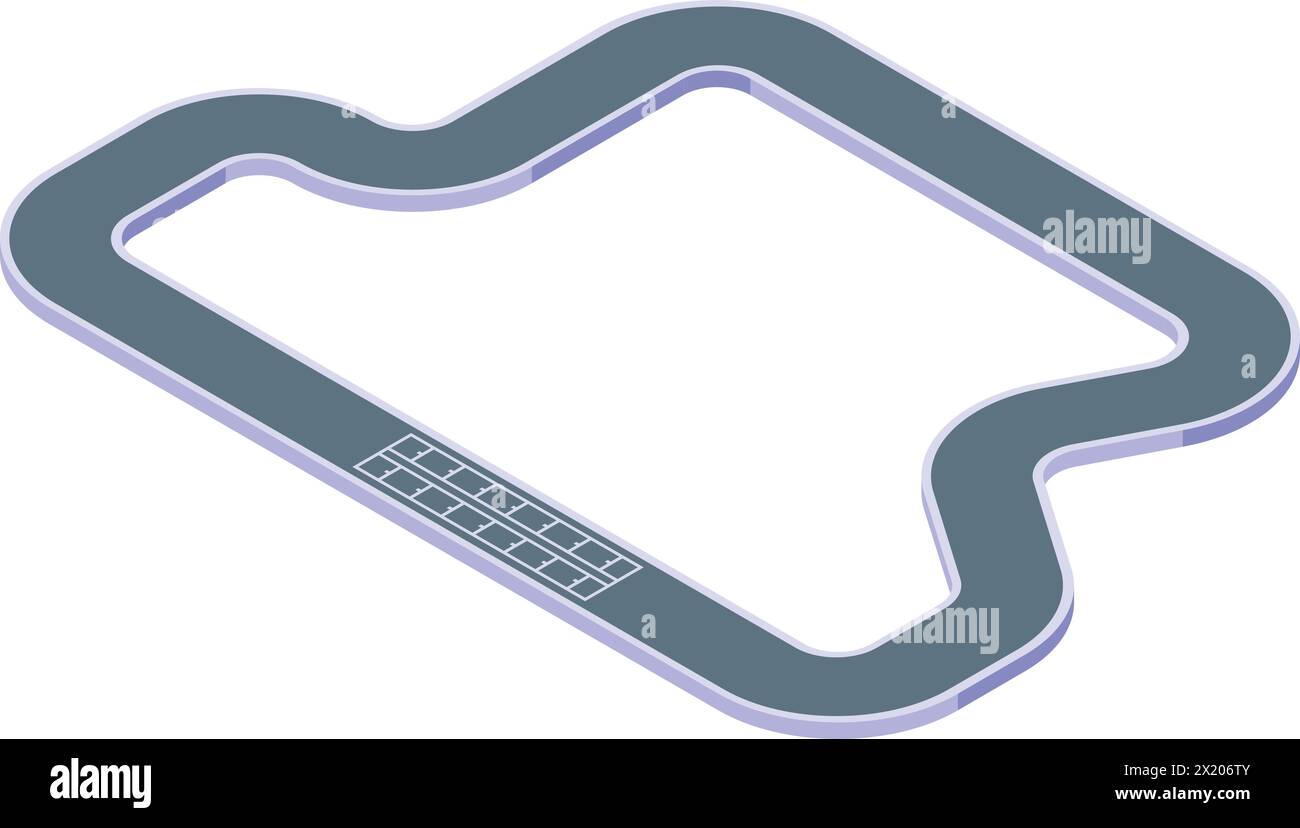 Kart racing track icon isometric vector. Sport circuit. Extreme safety ...