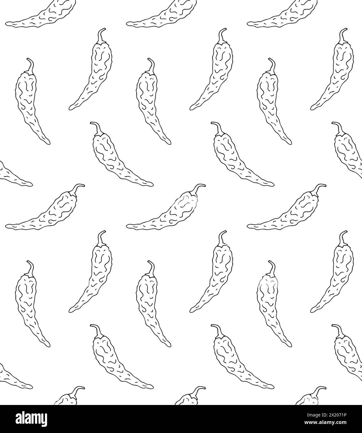 Vector seamless pattern of hand drawn doodle sketch dried chili pepper ...