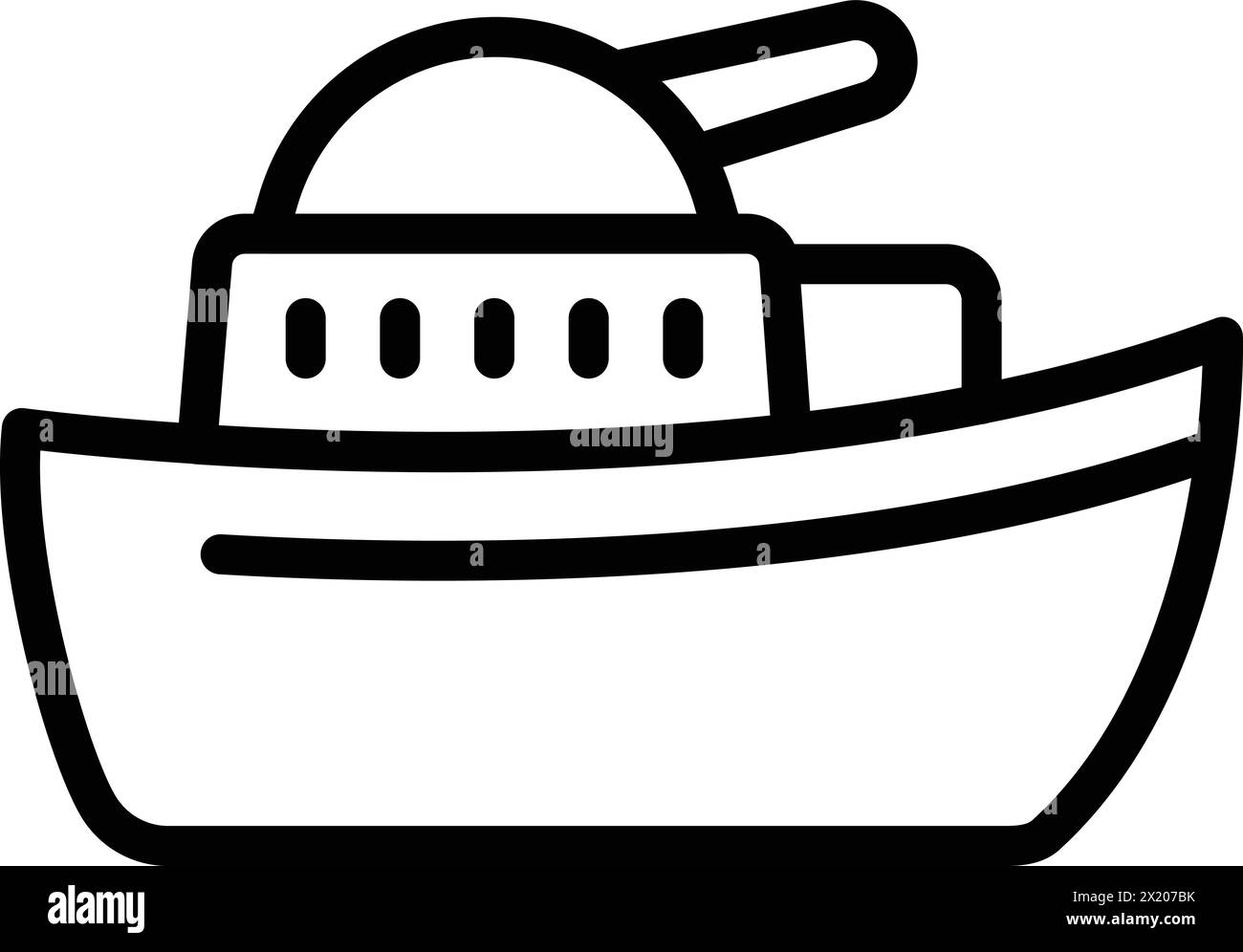 Fighting ship icon outline vector. Defense battleship. Military armed ...