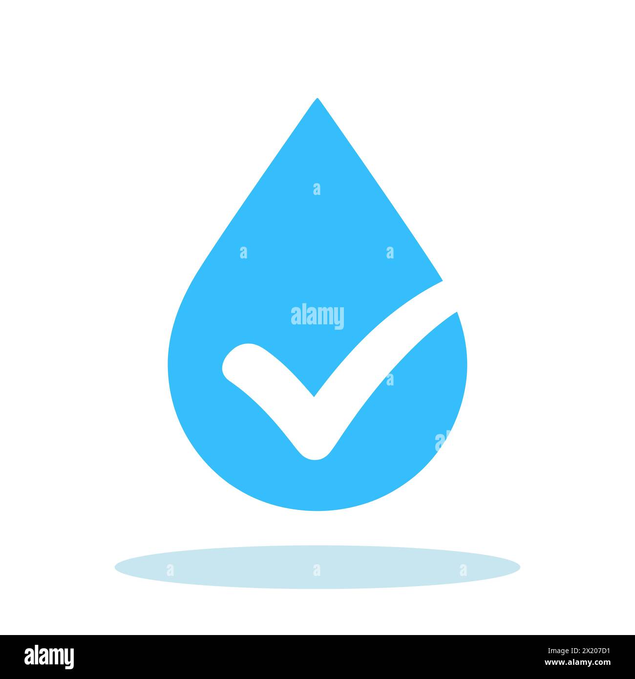 Water drop icon with checkmark. Clean water concept. Drinkable water ...