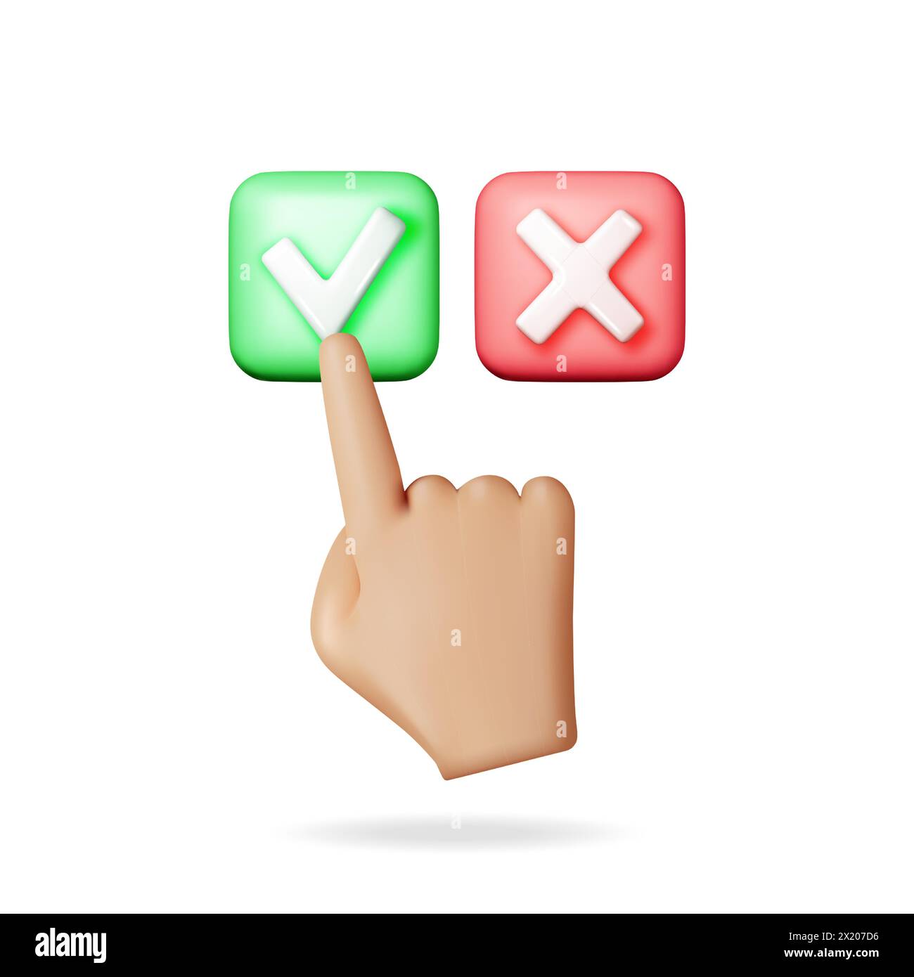3D right and wrong button shape and hand Stock Vector Image & Art - Alamy