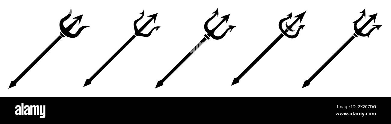 Trident icon. Set of Poseidon trident symbols in flat graphic design ... Trident icon. Set of Poseidon trident symbols in flat graphic design ...