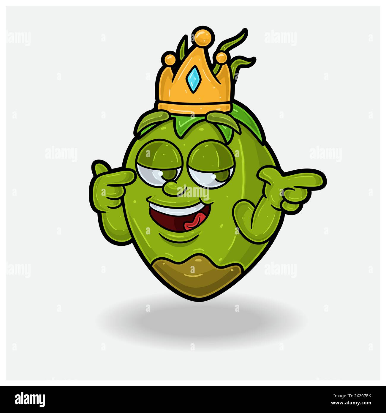 Smug expression with Coconut Fruit Crown Mascot Character Cartoon ...